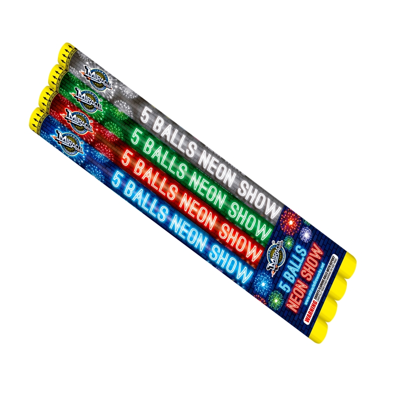 5 SHOT NEON SHOW 4 Assorted - Santan Fireworks